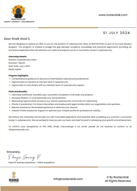 Shaik Afzal S On Linkedin Internship Rootecstack