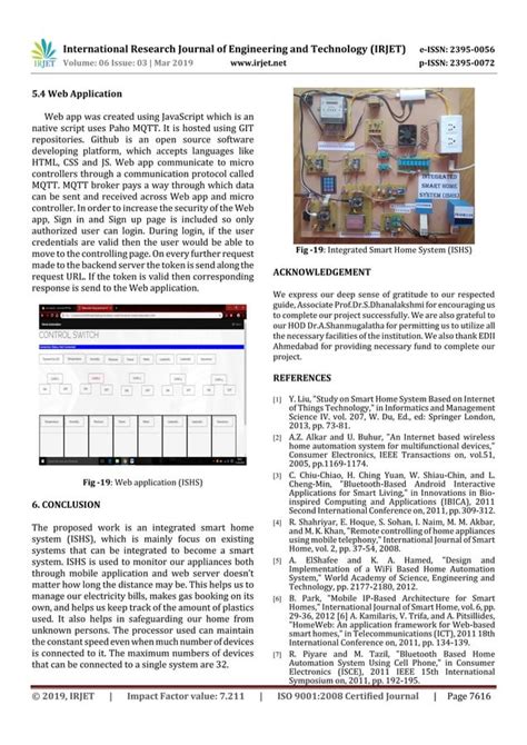 Irjet Design And Implementation Of Integrated Smart Home System Ishs