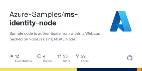 github azure samples ms identity node sample code to authenticate