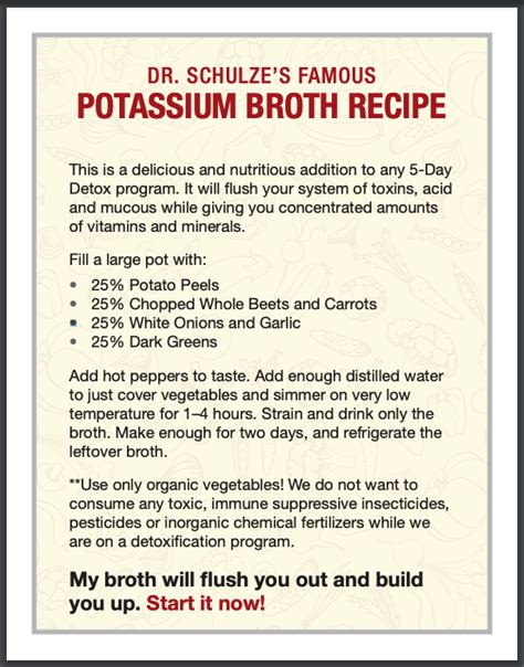 Potassium Broth Recipe The Health Coach
