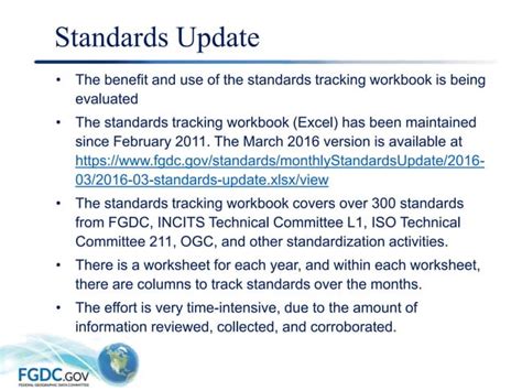 Fgdc Standards Update Pptx