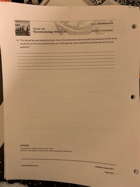 Immunology Virtual Lab Worksheet Printable And Enjoyable Learning