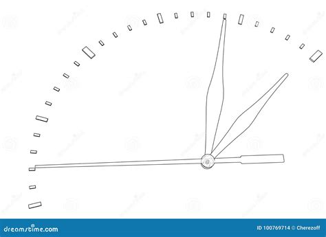 Clock Face Perspective View Stock Vector Illustration Of Clockwork