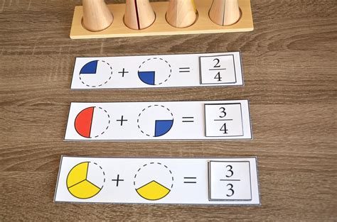Montessori Fraction Puzzle With Task Cards Fractions Task Cards