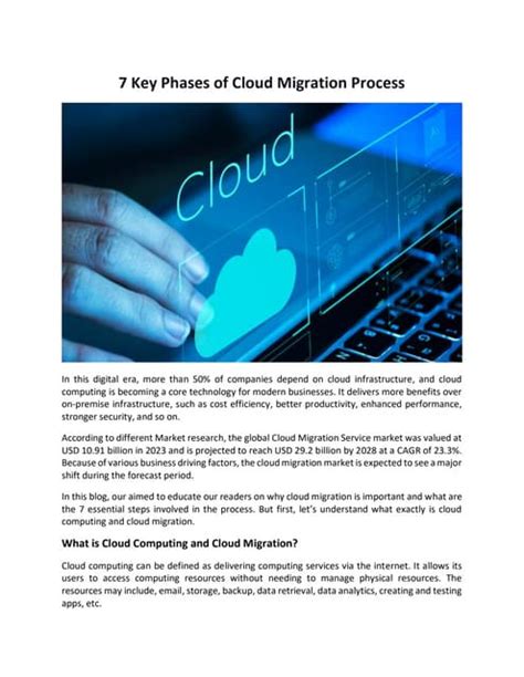 Seven Step Model Of Migration Into The Cloud Pptx