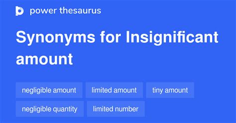 Insignificant Amount Synonyms 718 Similar Words And Phrases