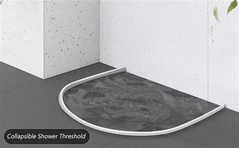 Duzzy 67 Inch Collapsible Shower Threshold Water Dam Silicone Shower
