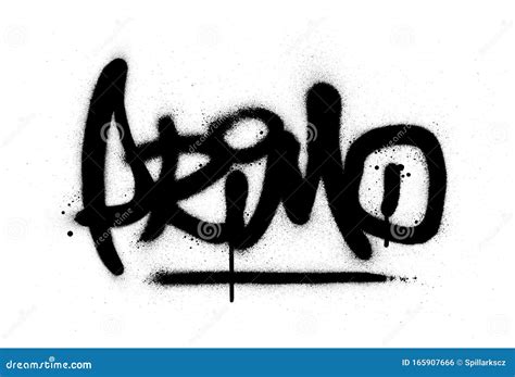 Graffiti Primo Word Sprayed In Black Over White Stock Vector Illustration Of Alphabet