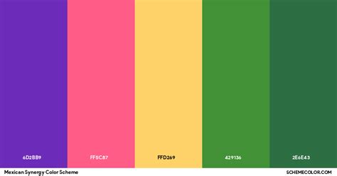 Mexican Synergy Color Scheme Palettes