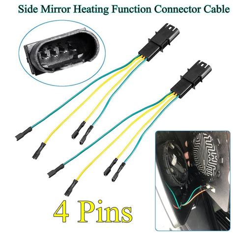 Side Mirror Heating Connector Cable 4 Pin Side Mirror Heater Connector