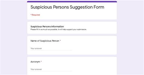 Suspicious Persons Acronym Form And File Download Libbyandabby