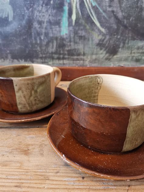 1970s Glazed Coffee Duo — Pomme De Jour Vintage