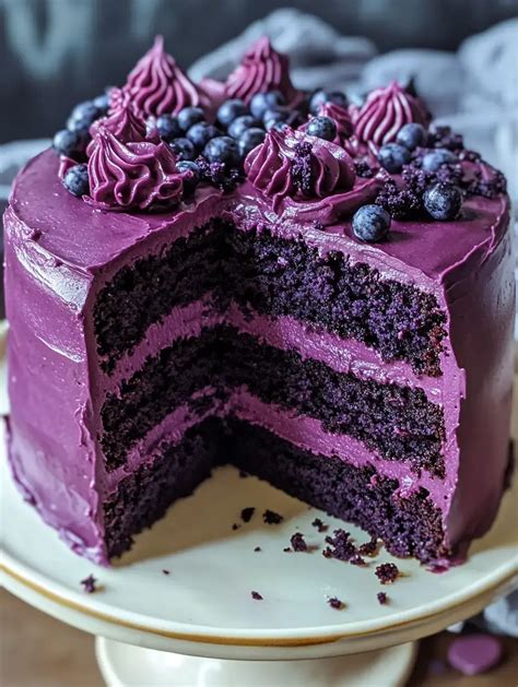Purple Velvet Cake With Cream Cheese Frosting Recipes By Clare