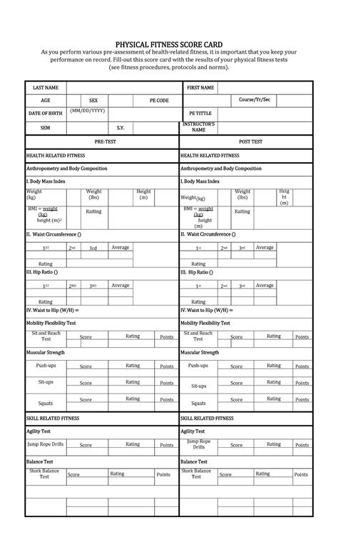 Pft For Classes With Chart And Procedures As You Perform Various Pre