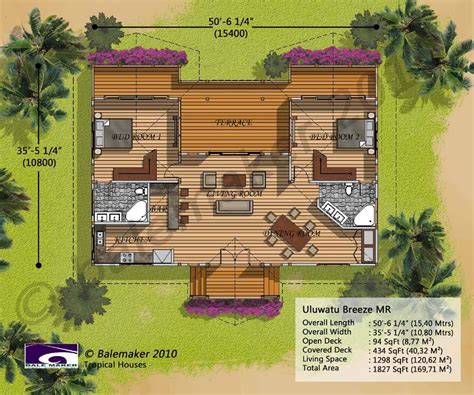 Layout For Hawaiian Home Tropical Island House Plans Small Tropical
