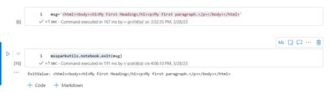 Azure Data Factory Easily Access Notebook Output Run In Synapse Pipeline Stack Overflow