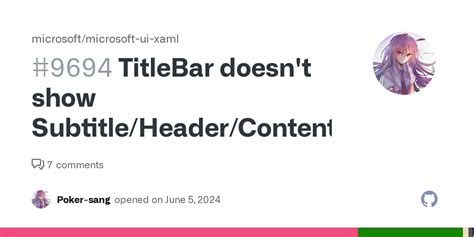 Titlebar Doesnt Show Subtitleheadercontentfooter · Issue 9694