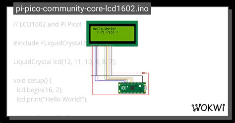 Pi Pico Community Core Lcd2004 Ino Copy Wokwi ESP32 STM32 Arduino Simulator