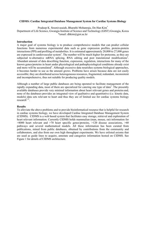 Pdf Cidms Cardiac Integrated Database Management System For Cardiac