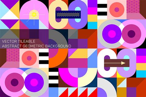 Vector Tileable Geometric Background Backgrounds Ft Colored And Overlay