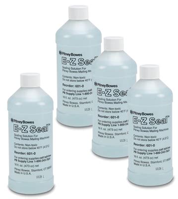 Pitney Bowes 601 0 E Z Seal ® Sealing Solution 4 Pint Size Bottles