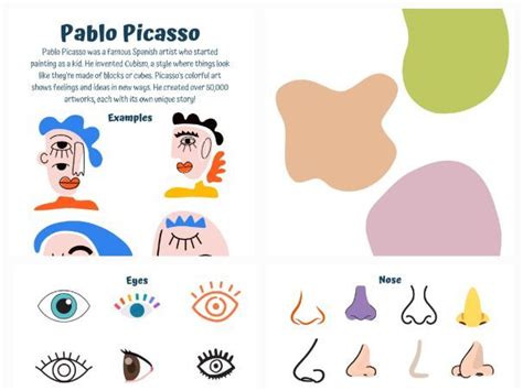 Cut And Stick Self Portrait Picasso Art Activity Teaching Resources