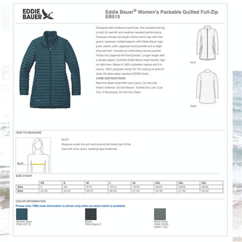 Eddie Bauer® Packable Quilted Full Zip Jacket Wzipper Pull Womens