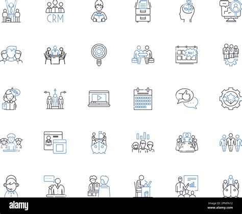Consumer Support Line Icons Collection Assistance Response Helpdesk Support Guidance