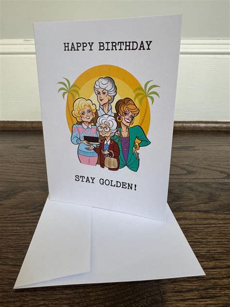 Funny Golden Girls Birthday Card Happy Birthday Stay Golden Etsy