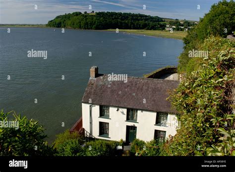 The Dylan Thomas Boat House At Laugharne Camarthanshire Wales Uk Stock