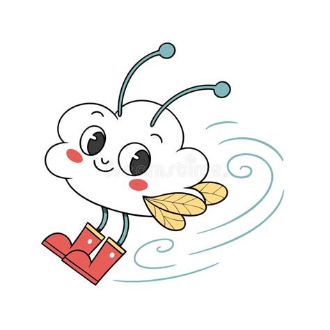 Cheerful Cloud Sprite Dancing Playfully Stock Illustration Illustration Of Cheerful Nature