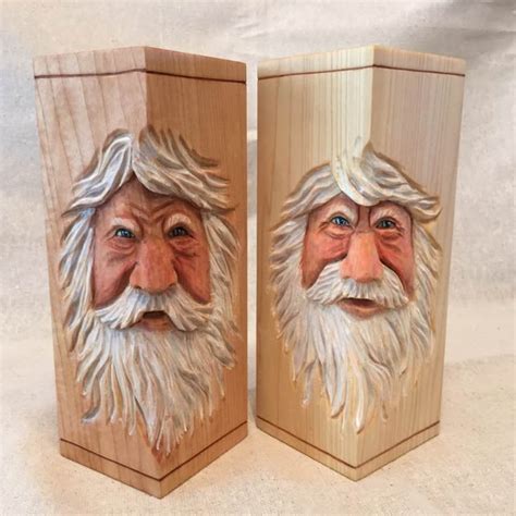 Wood Spirit Carving Santa Face Carving