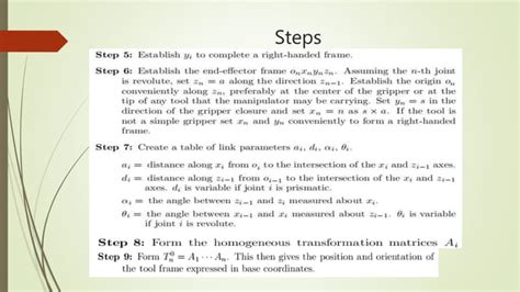 dh parameters robotics pptx
