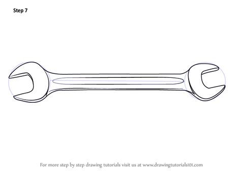 How To Draw Open End Spanner Tools Step By Step