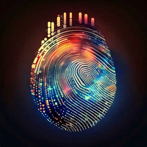 Fingerprint Identification To Access Personal Finance Generative Ai Stock Illustration