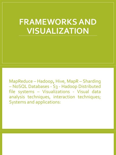 Unit V Frameworks And Visualization Pdf Apache Hadoop Map Reduce