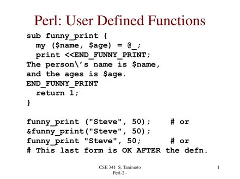 Ppt Perl User Defined Functions Powerpoint Presentation Free