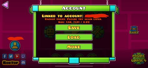 “backup Failed” Error Rgeometrydash