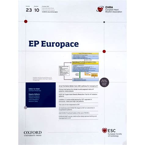[bnb] Ep Europace Volume 23 Number 10 October 2021 Condition Like New