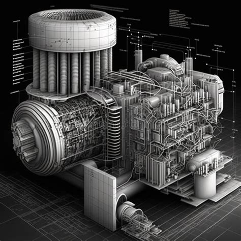 Drawing Of A Nuclear Reactor Diagram Of A Thermonuclear Generator Stock Illustration