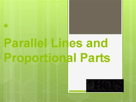 Parallel Lines And Proportional Parts Triangle Proportionality If