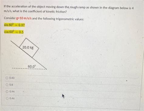 [solved] if the acceleration of the object moving down the