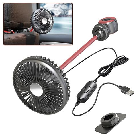 자동차 선풍기 3 속도 조절 가능 회전 호스 유연한 다기능 냉각 설치 티몬