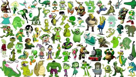 Pin By Jewellisa Mercado On Colorful Green Characters Cartoon