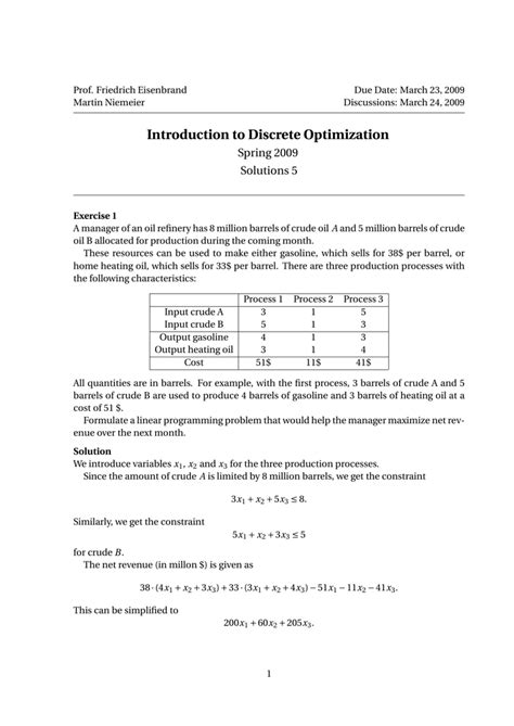 Introduction To Discrete Optimization