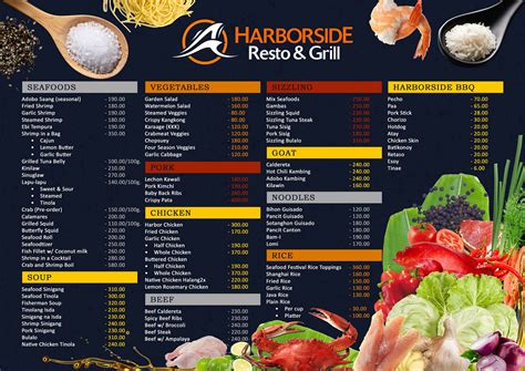 Introducing Our Menu For The Harborside Resto And Grill