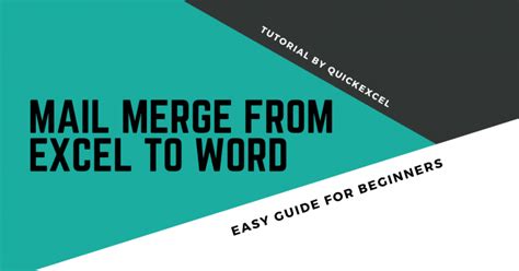 easy guide to mail merge from excel to word quickexcel