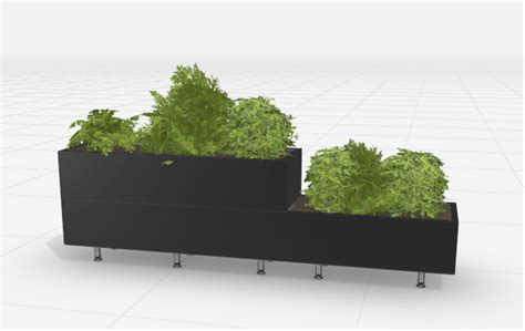 Plantekasse Med Benk 200x40 Cm Bedd