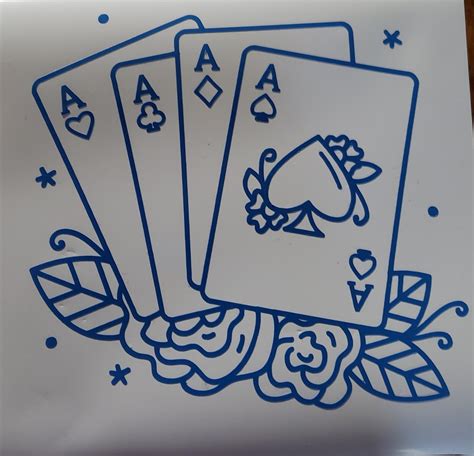 4 Aces Decal For Car Windows Tumblerscups License Plates Or Any