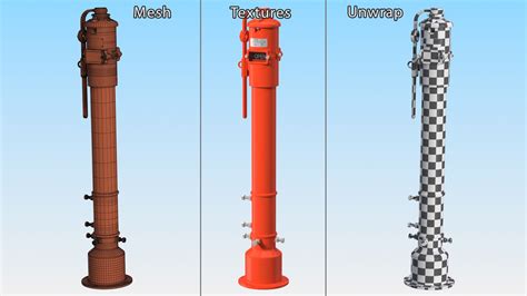 Fire Protection Underground Indicator Post 3d Model 29 3ds Blend C4d Fbx Max Ma Lxo